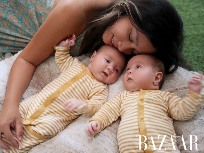 Tara Beier shares her beautiful moment with her newborn twins
