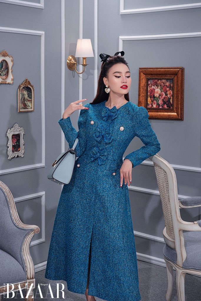 Ninh Dương Lan Ngọc hóa quý cô retro với suit vải tweed SIXDO