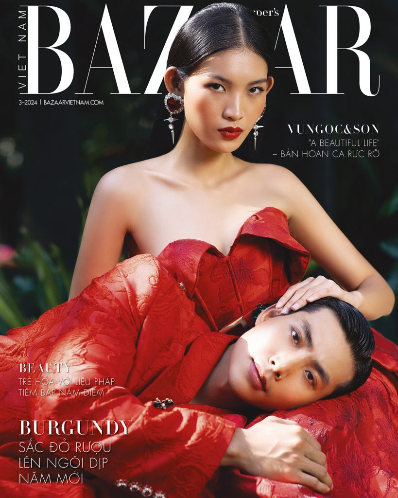 Tú Anh và Hữu Long hóa cặp tình nhân trên bìa Harper's Bazaar