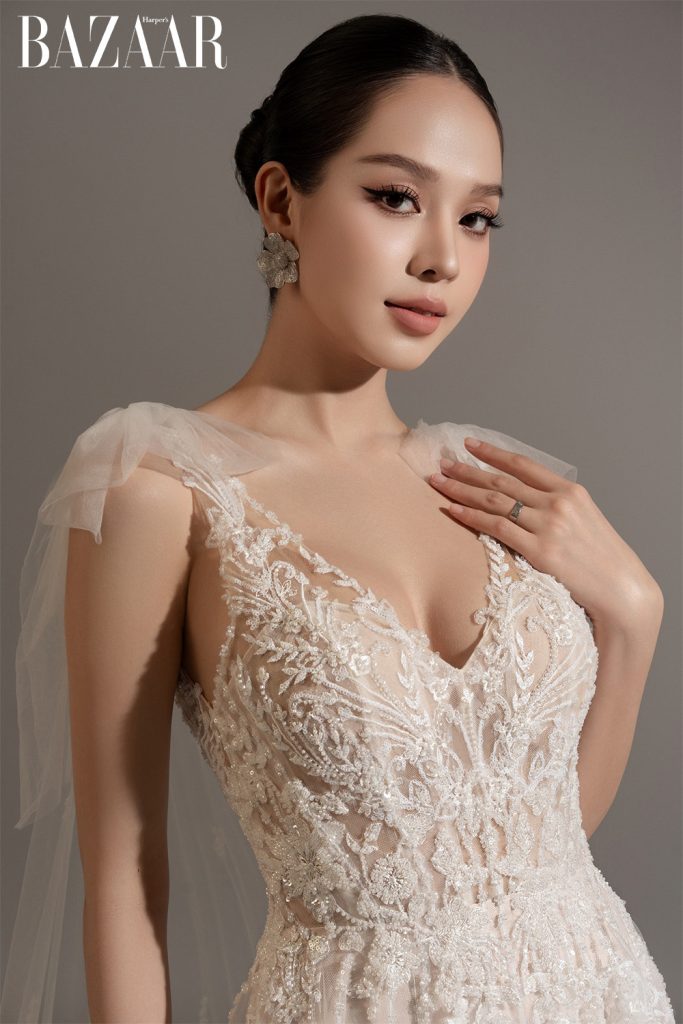 Hoa hậu Thanh Thủy hóa cô dâu trong đầm cưới LINHBUI Bridal