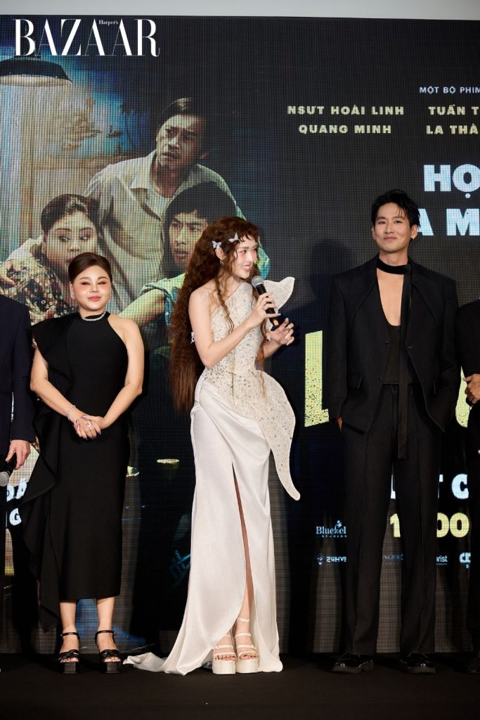 Diệp Bảo Ngọc đẹp thiên tiên trên thảm đỏ Làm Giàu Với Ma | Harper's Bazaar Việt Nam