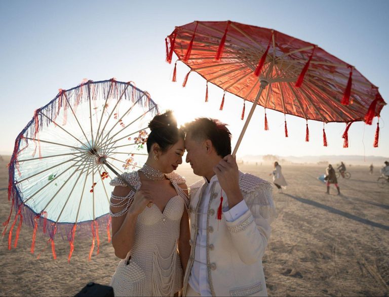How Audrey Lo’s Burning Man wedding blended couture, creativity, and ...
