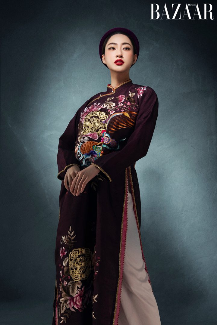 Lương Thùy Linh kiêu sa trong áo dài của Vũ Việt Hà | Harper's Bazaar Việt Nam
