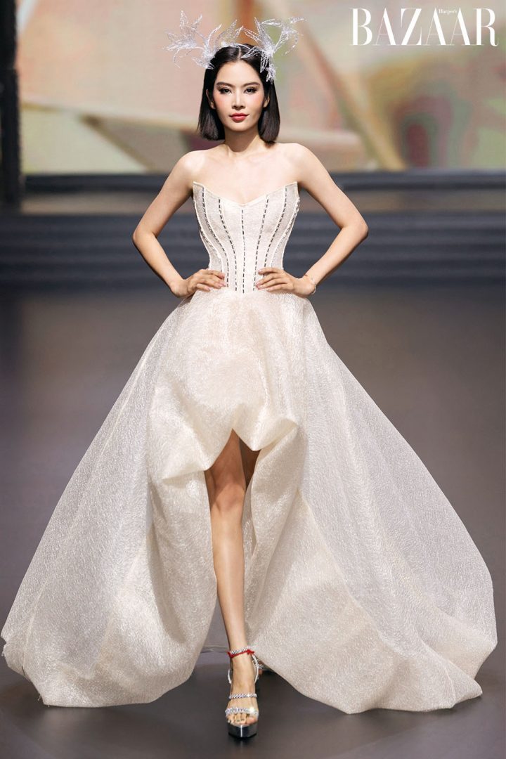 Minh Tú, Hoàng Phương nữ tính với thiết kế Ivan Trần | Harper's Bazaar Việt Nam