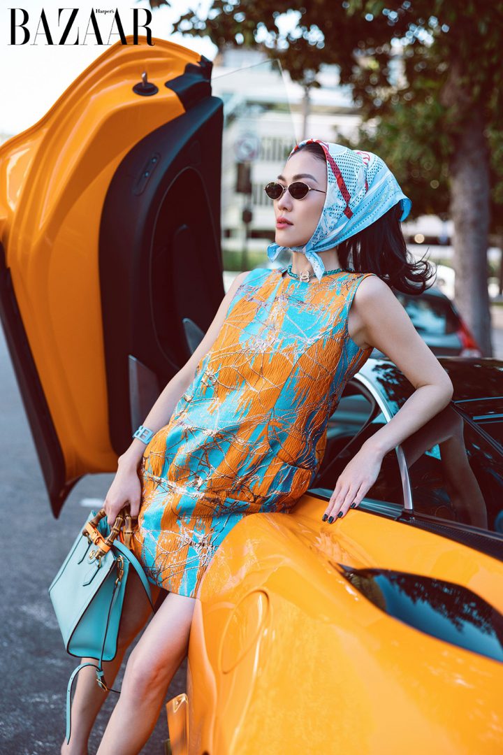 Fashionista Châu Lê Thu Hằng diện thiết kế VUNGOC&SON ở Mỹ